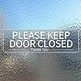 Please Keep Door Closed Sticker Sign Vinyl 76mm x 250mm Self-Adhesive ...