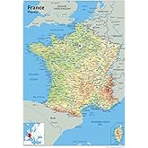 I MAPS Road Map of France - Size A2-59.4 x 42cm - Vinyl : Amazon.co.uk ...