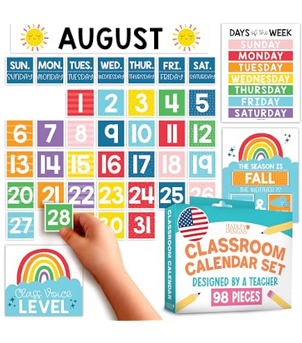 Boho Calendar Classroom Boho Rainbow Calendar Bulletin Board Set ...