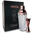 Nikita Luxury Glass Cocktail Shaker - Cocktail Shaker Glass - Metallic ...