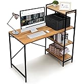 ABOUT SPACE 3 Tier Computer Table with Unique L-Shaped Modern Desktop ...