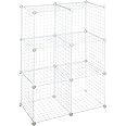 Amazon Basics 6 Cube Interlocking Storage Unit With Metal Wire Mesh, 60 ...