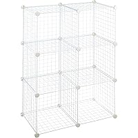 Amazon Basics 6 Cube Interlocking Storage Unit With Metal Wire Mesh, 60 ...