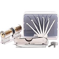 30-Piece Lock Picking Set with 3 Transparent Training Locks and Credit Card Lock Pick Tool Kit ...