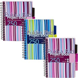 Pukka Pad, A5 Striped Project Notebook 3-Pack - 21 x 14.9cm - Wirebound ...