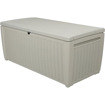 Keter Rattan Style Outdoor Plastic Storage Pool Box Garden Furniture ...