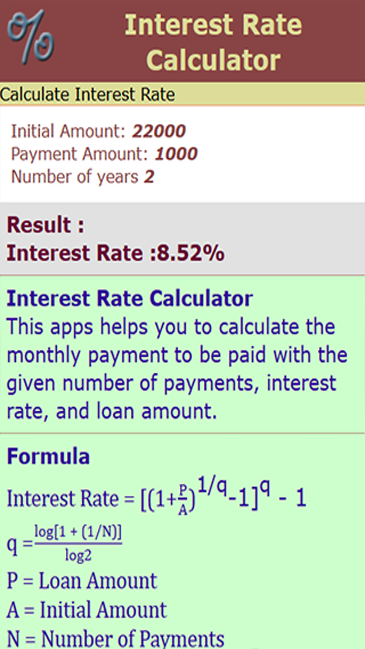Interest Rate Calculator: Amazon.co.uk: Appstore for Android