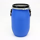 30 Litre Plastic Blue Open Top Airtight Storage Container Barrel with ...