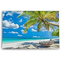 Amazon.de: Paul Sinus Wandbild 120x60cm Karibik Traumstrand Sand Meer Palmen Sonnenschein