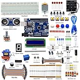 Electrobot DIY Ultrasonic Distance Sensor Starter Kit for UNO R3, LCD1602, Breadboad, DC Motor ...