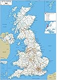 A3 Laminated UK Counties Map Educational Poster: Amazon.co.uk: Office ...