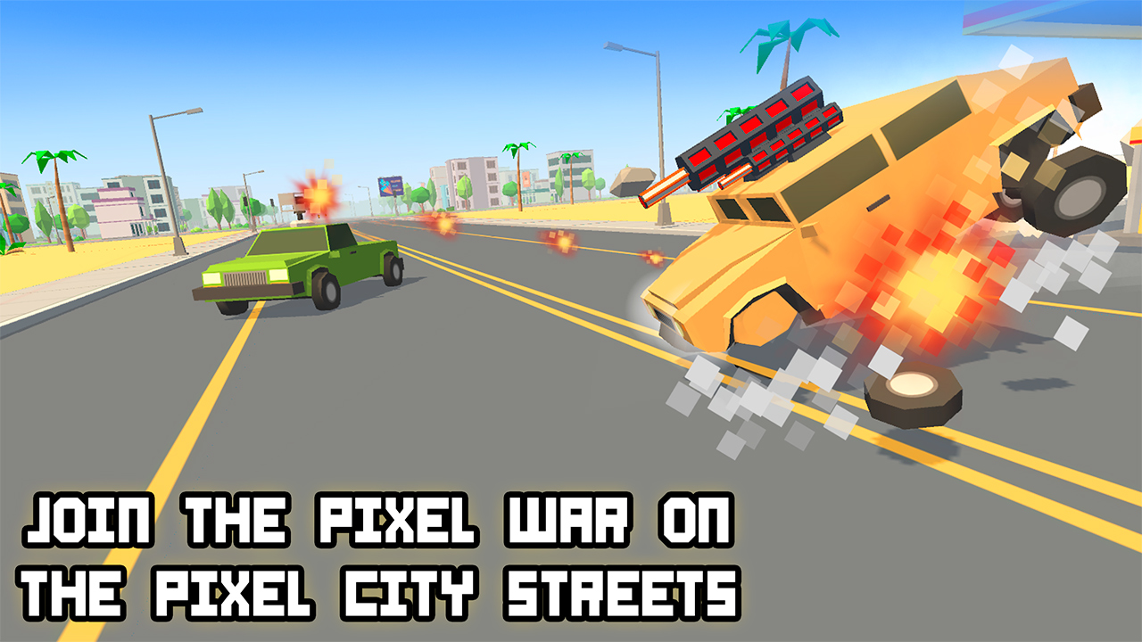 Pixel Road of Combat 3D: Machine Gun Simulator | Death Race Shooting ...