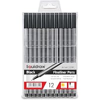 JZMAX Black Fineliner Pens Set Art Supplies - 12 Pack Fineliners ...