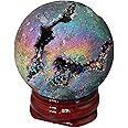 Shanxing 40mm Titanium Coated Natural Agate Geode Crystal Sphere Ball ...