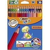 BIC Kids Ecriture Evolution ECOlutions Crayons de Couleur Eco-responsables - Couleurs Assorties ...