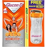 Glucon-D Tangy Orange Glucose Powder with Free Sipper(1Kg, Refill)|for ...