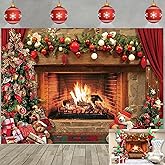 AIIKES 7x5FT Merry Christmas Backdrop Tree Sock Gift Family Party Decorations Backdrops Happy ...