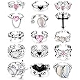 Kakonia 15 Pcs Y2k Rings For Women Teen Girls Irregular Adjustable Open Ring Vintage Punk Grunge ...