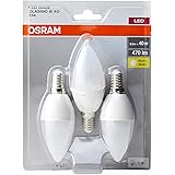 Osram LED Base Classic B Lampe, 5.7 W - Kerzenform mit E14-Sockel, nicht dimmbar, Ersetzt 40 ...