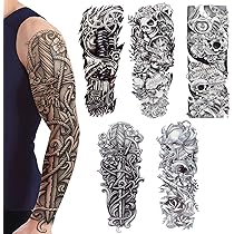 Ugle Overarm Tatovering Camelize Full Arm Temporary Tattoos, Extra
