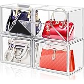 4 Packs Clear Plastic Handbag Storage Organizer for Closet, Acrylic ...
