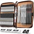 Nicpro 45PCS Black & Silver Metal Mechanical Pencil Set in Leather Case ...
