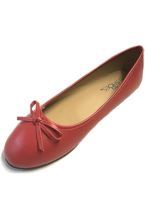 Red Flat Shoes For Shopping