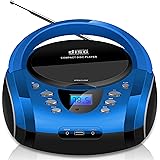 Tragbarer CD-Player | LED-Discolichter | Boombox | CD/CD-R | USB | FM Radio | AUX-In ...