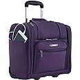 TPRC Smart Under Seat Carry-On Luggage with USB Charging Port, Purple ...