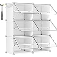 SONGMICS Interlocking Shoe Rack Cabinet, 6-Slot Modular Storage ...