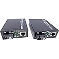 Elfcam® - Lot de 2 Convertisseur Fibre Ethernet, Convertisseur de Média SFP (mini-GBIC) Inclus ...