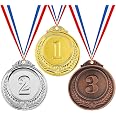 3 Pieces Number Medals, Gold Silver Bronze Award Medals with Ribbon ...