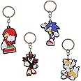 SONIC THE HEDGEHOG Keyrings for Kids Knuckles Shadow Tails Rubber Boys ...