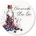 (Pack of 12) Homemade Sloe Gin Labels - Watercolour Splash Sloe Berry ...