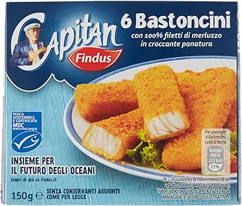 Capitan Findus - 6 Bastoncini Findus di Merluzzo, 150 g: Amazon.it ...