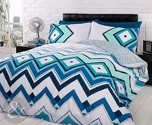 AZTEC DUVET COVER Set - Contemporary Bedding Bed Sets Teal (blue green ...