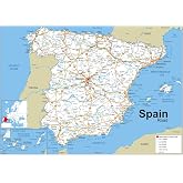 Road Map of Spain - Size A2-42 x 59.4 cm - Paper Laminated : Amazon.co ...