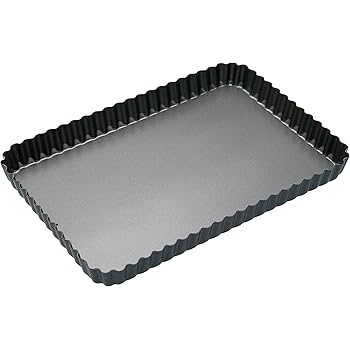 MasterClass Non-Stick Fluted Rectangular Tart Tin / Quiche Pan With ...
