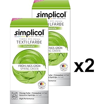 Simplicol Fabric Dye Intensive Spring green: Washing Machine Dye Kit ...