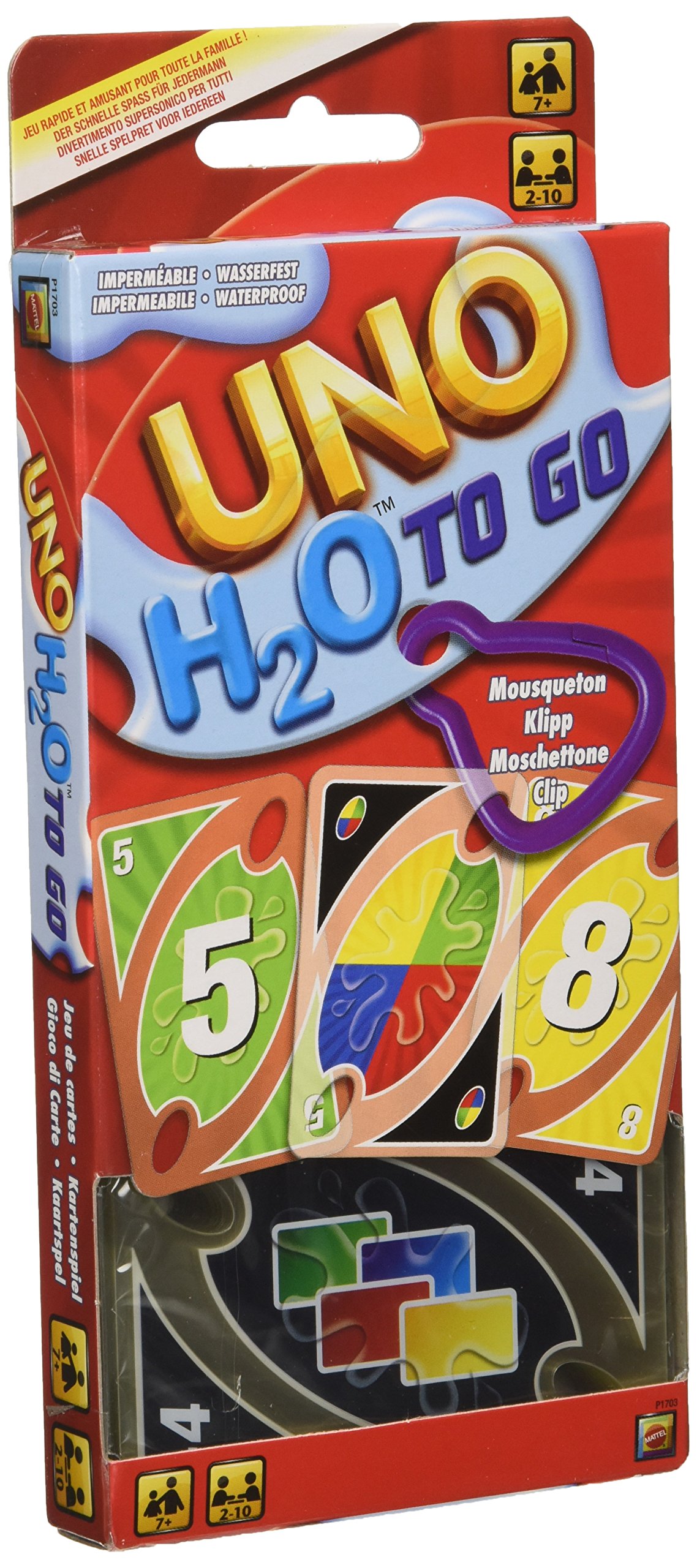 Mattel Games UNO H20 To Go, Juego de Cartas Resistentes al Agua, para ...