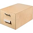 HAN 1005, Wooden card filing box A5 landscape, for 1,500 cards, metal ...