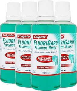 Colgate FluoriGard Alcohol Free Mint Mouthwash 4 x 400ml Multipack ...