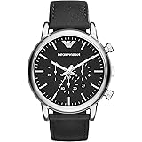 Emporio Armani Herren-Armbanduhr XL Chronograph Quarz Leder AR6039 ...