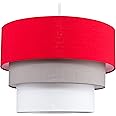 MiniSun | Round Modern 3 Tier Red Fabric Ceiling Pendant Light Shade ...