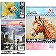 [Set of 3] - A3 + A4 + A5 Sketch Pads Spiral Bound 130 GSM White Cartridge Paper- Sketch Book ...