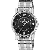 Titan Karishma Analogue Black Round Dial Silver Stainless Steel Strap ...