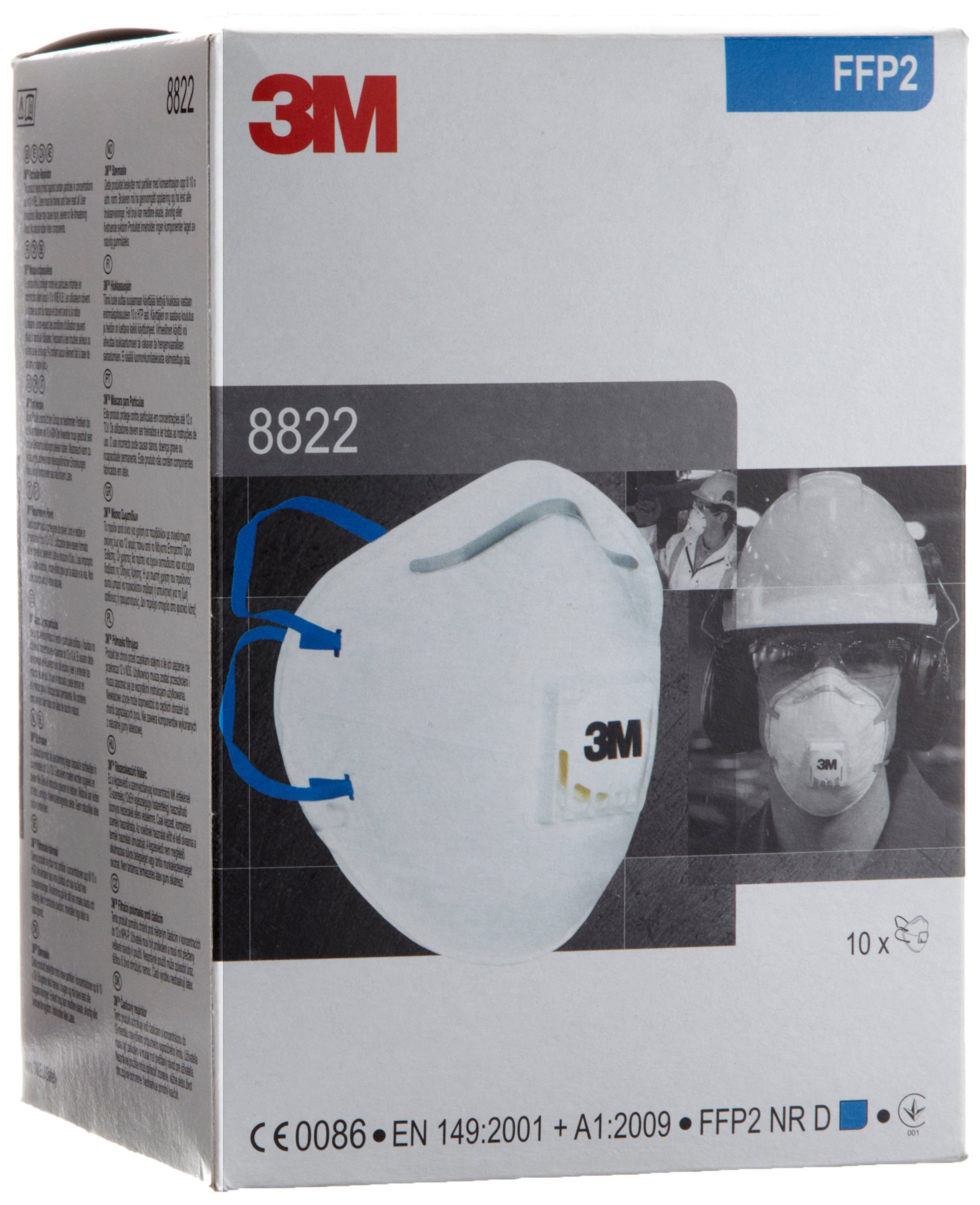 3M 8822 Disposable-Fine Dust Mask FFP2 - Pack of 10 | eBay