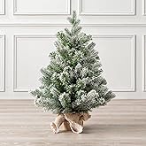 CHRISTOW 6ft Artificial Christmas Tree with Snow Pine Cones & Berries ...