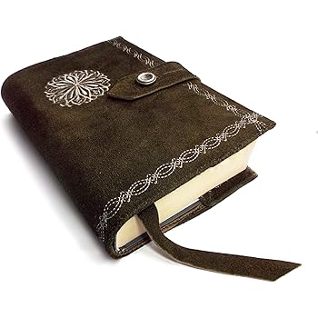 Leather book jacket - Medieval genuine leather cover: Amazon.co.uk ...