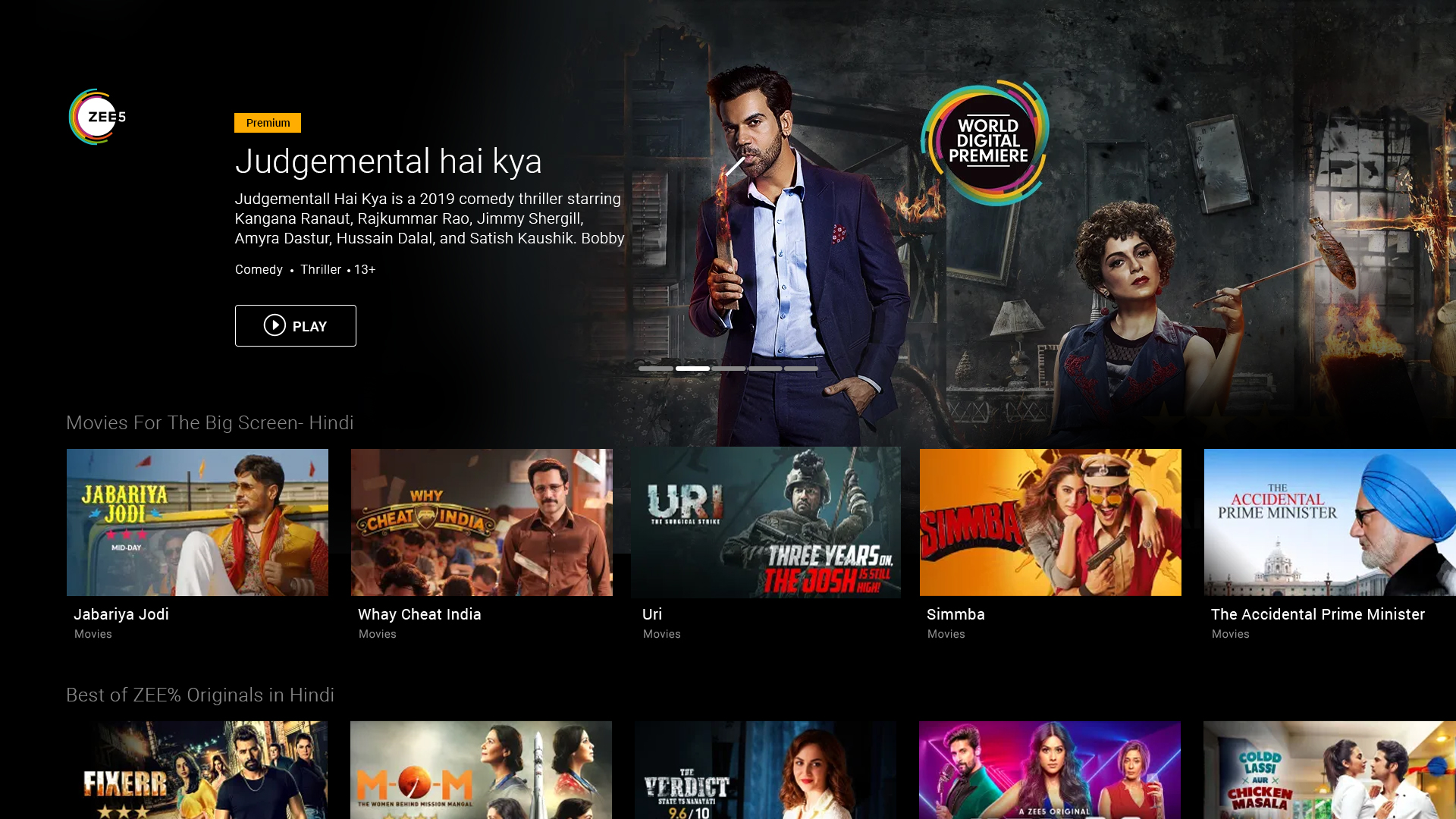 ZEE5 Movies Shows LIVE TV Originals: Amazon.fr: Appstore pour Android